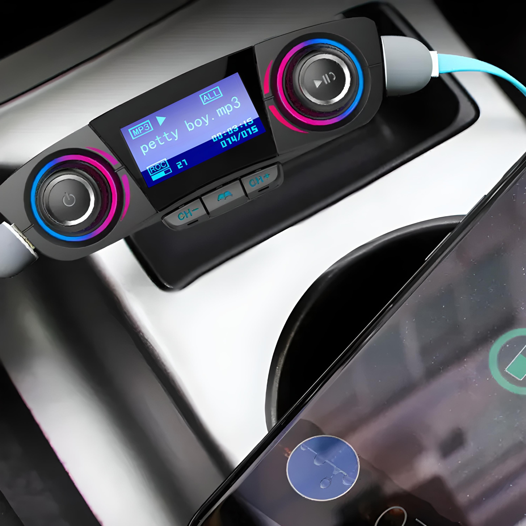 Modulator FM Bluetooth 5.0 EDR A2DP, AUX, microSD, 2xUSB, QuickCharge ...