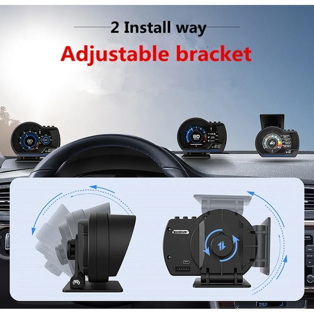 Aparat Diagnosticare OBD2 si GPS, Afisaj Informatii Bord tip HUD, Ceas ...