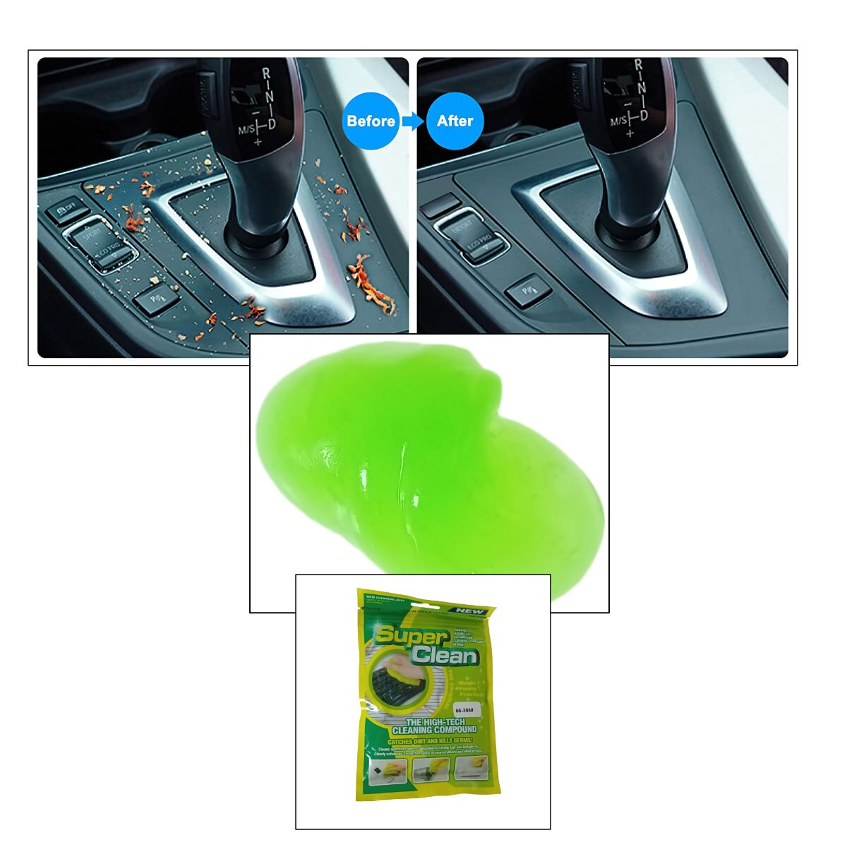 Gel slime absorbant Super Clean 12399, reutilizabil, verde - eMAG.ro
