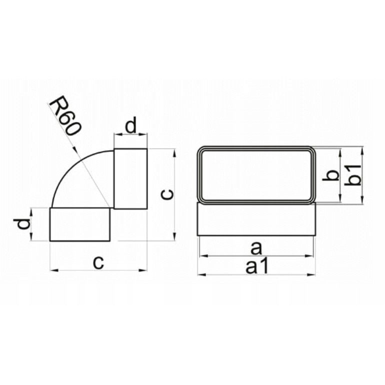 Cot 90° pentru ventilatie, Vents, PVC, vertical, 120x60mm - eMAG.ro