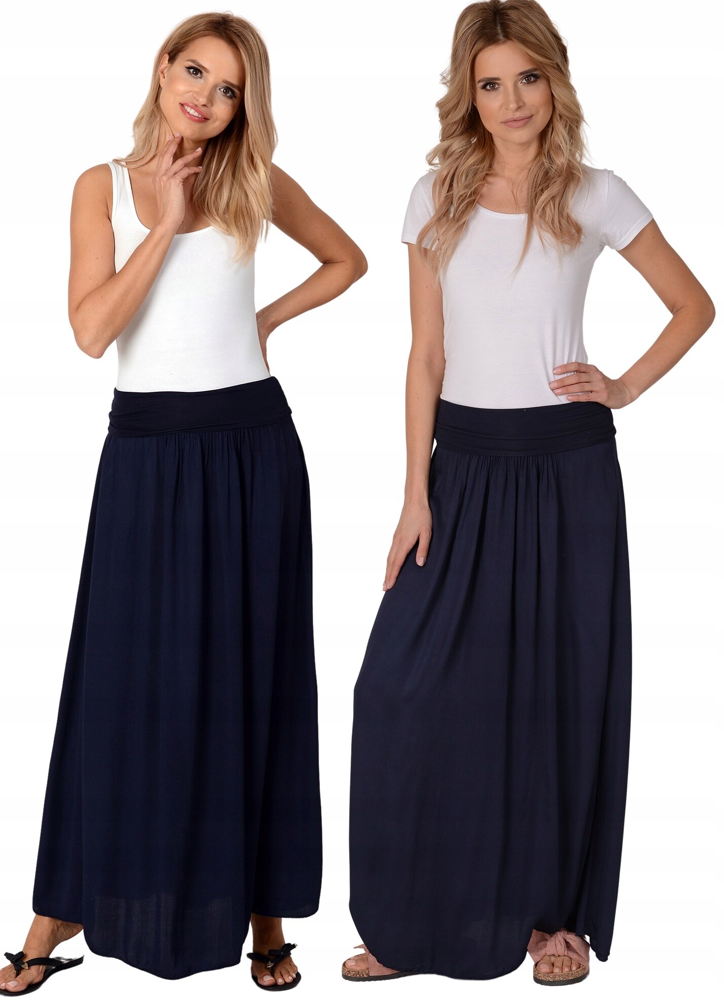 Fusta maxi 2in1, Alur, Viscoza, Marime universala, Bleumarin - eMAG.ro