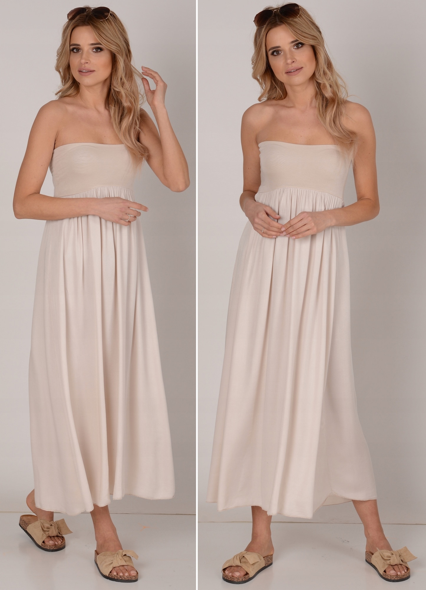 Fusta maxi 2in1, Alur, Viscoza, Marime universala, Bej - eMAG.ro