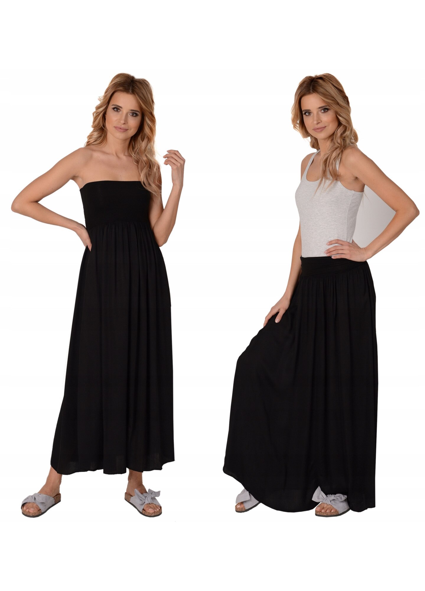 Fusta maxi 2in1, Alur, Viscoza, Marime universala, Negru - eMAG.ro