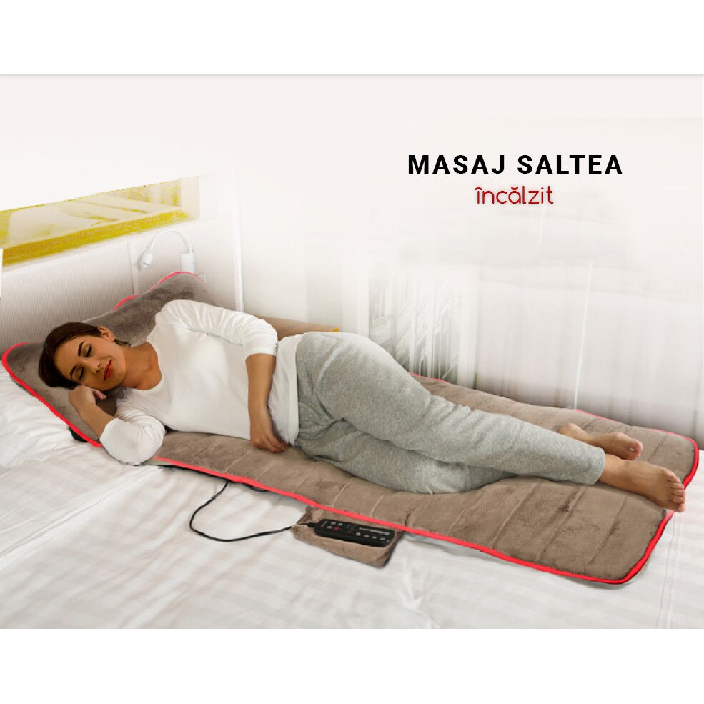 Saltea de masaj cu incalzire in doua zone ZENET ZET-836 - eMAG.ro