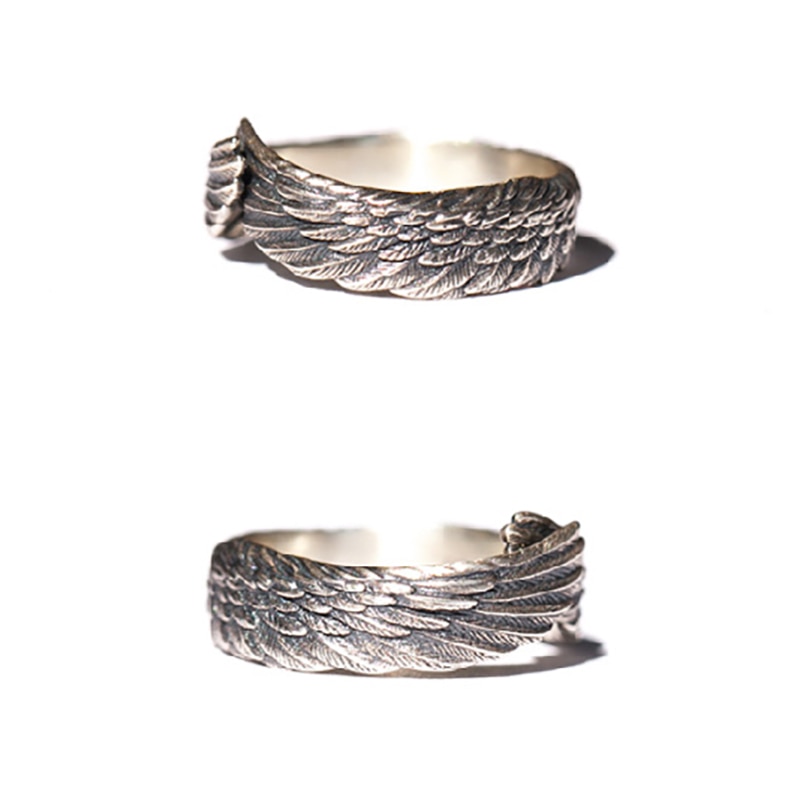 Inel dama, personalitate vintage, aripi de inger, reglabil, Argintiu ...