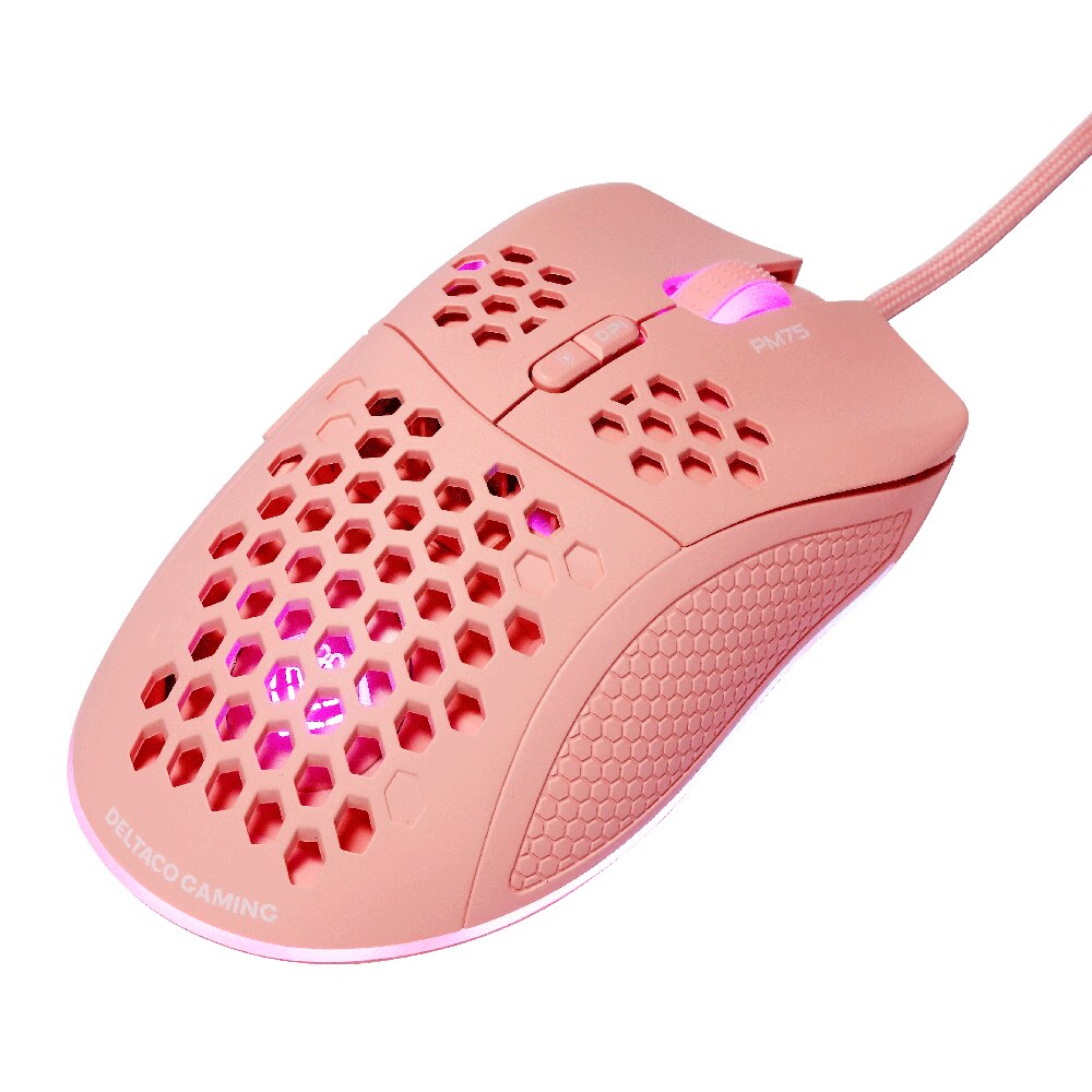Mouse de gaming RGB DELTACO GAMING DM210, 6400 DPI, ultra-usor ...