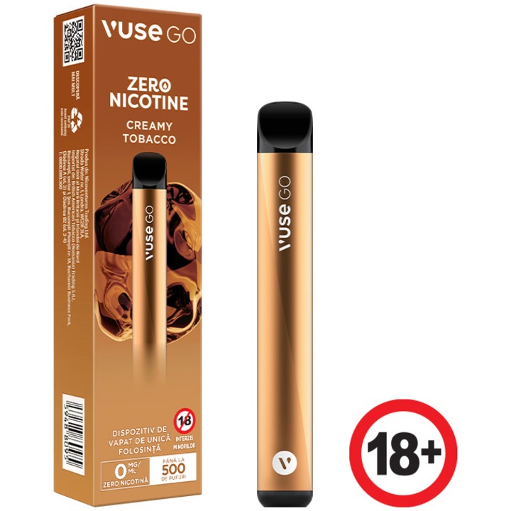 Tigara electronica Vuse GO Creamy Tobacco fara nicotina, 0mg/ml - eMAG.ro