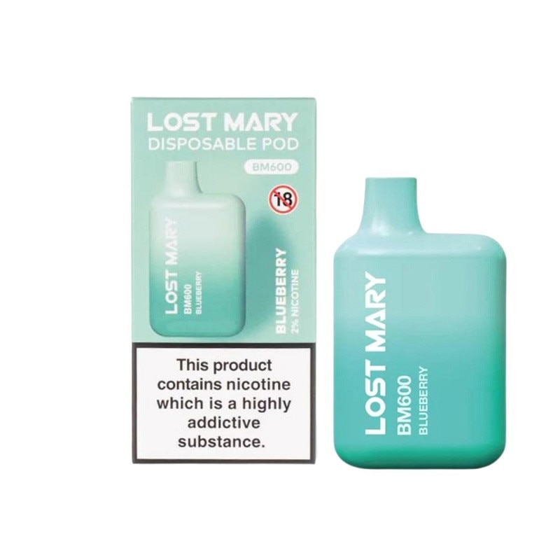 Tigara electronica de unica folosinta, Lost Mary BM600 - Blueberry, 2ml, 20mg NicSalt, autonomie ...