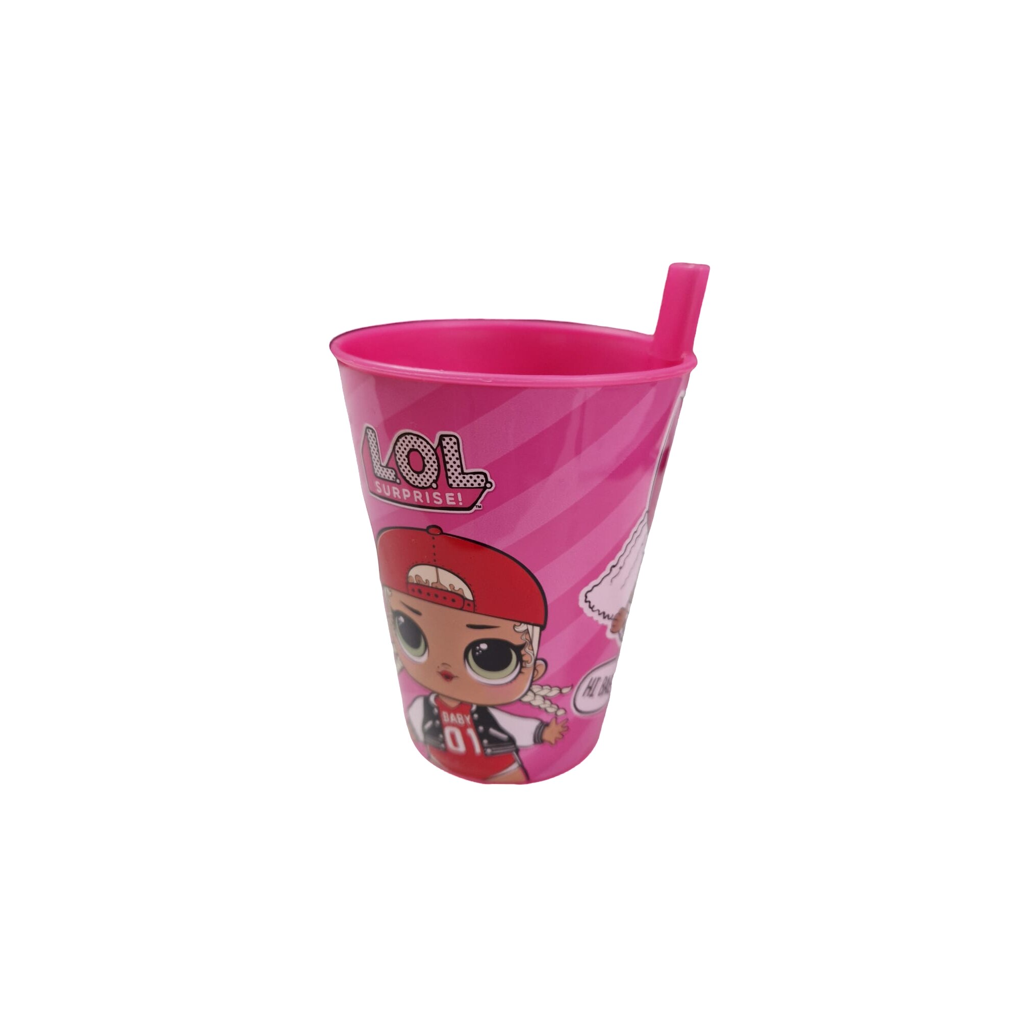 Pahar din plastic cu pai nedetasabil, 260 ml, LOL Surprise, JMB-BBL8048 ...