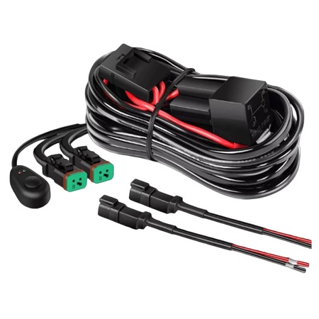 Cablaj cu buton si releu 12V pentru 2 proiectoare led/led bar pana la ...