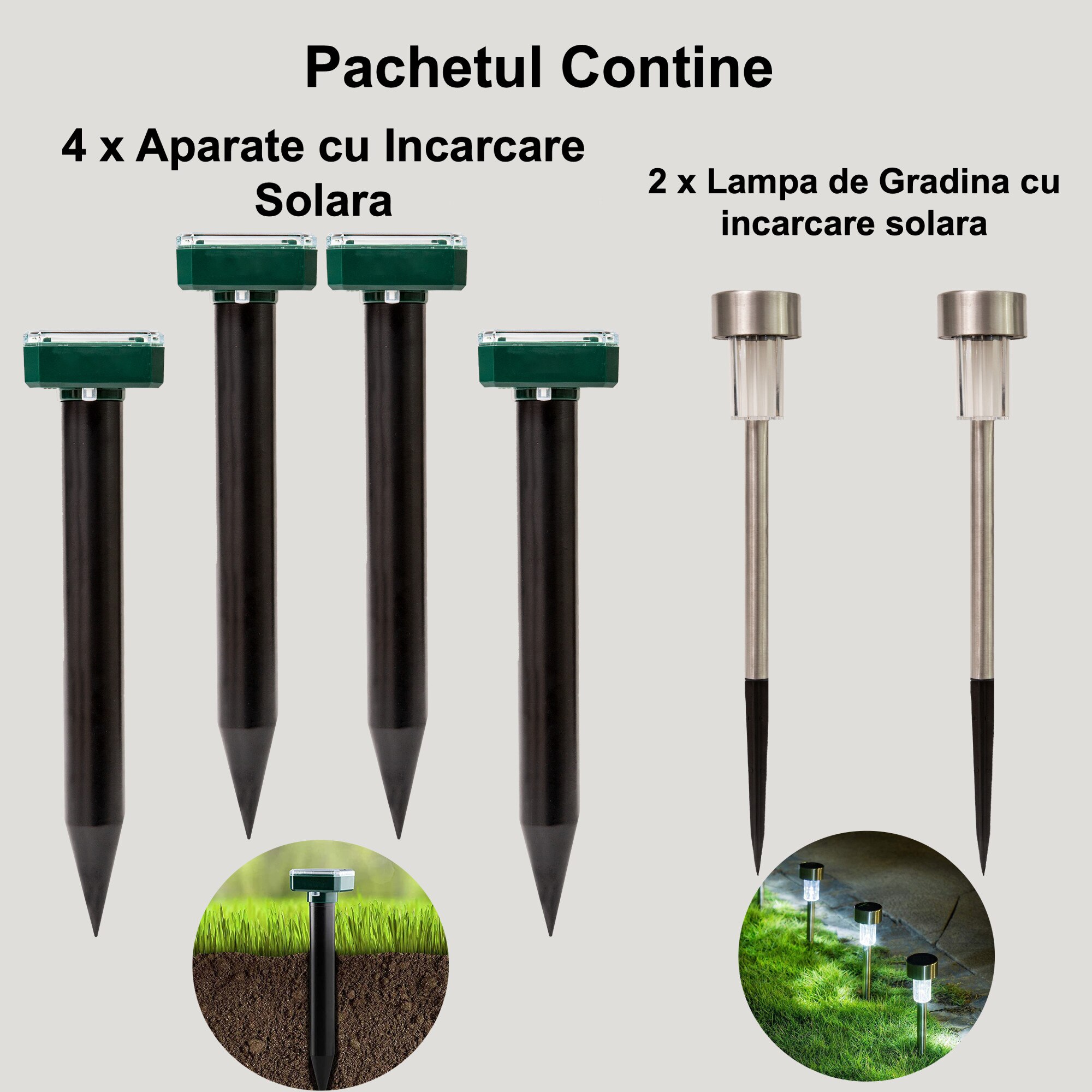 Set 4 Aparate Cu Incarcare Solara Anti Daunatori, Pentru Cartite ...