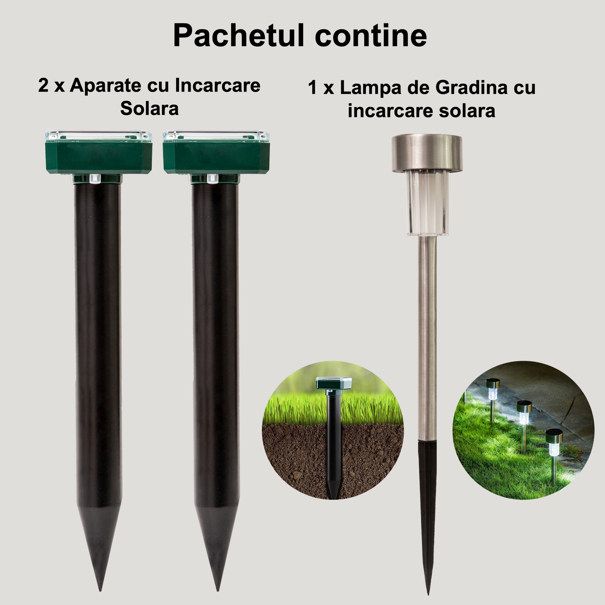 Set 2 Aparate Cu Incarcare Solara Anti Daunatori, Pentru Cartite ...