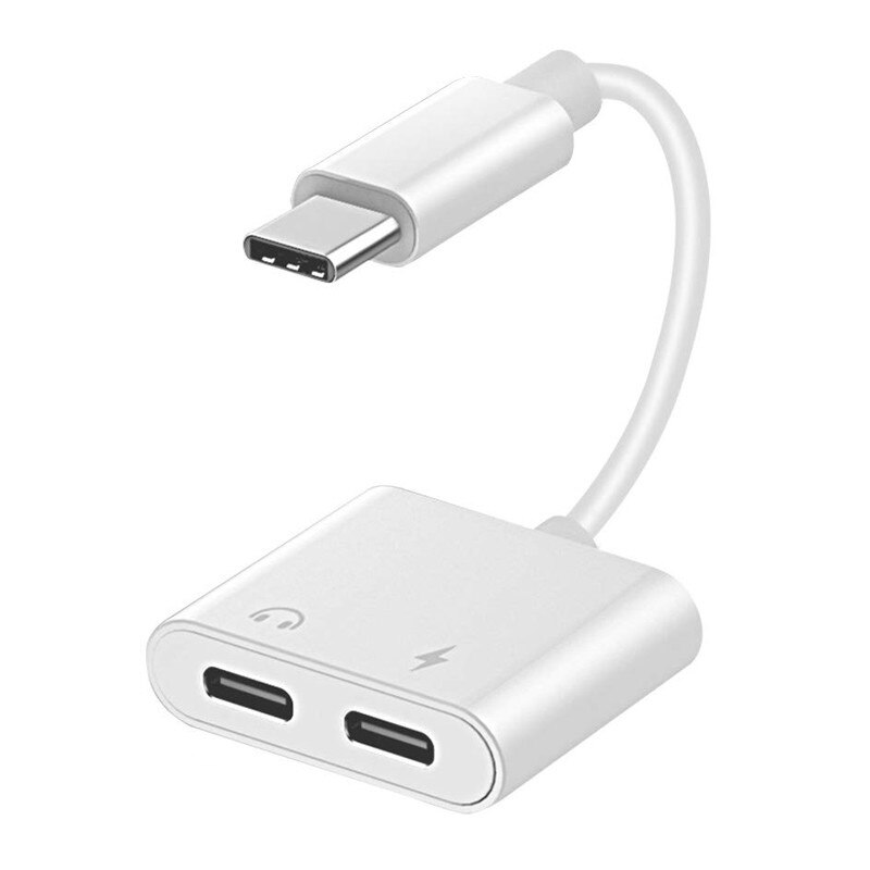 Adaptor telefon, PowerTech, USB-C, 0,11m, Alb - eMAG.ro