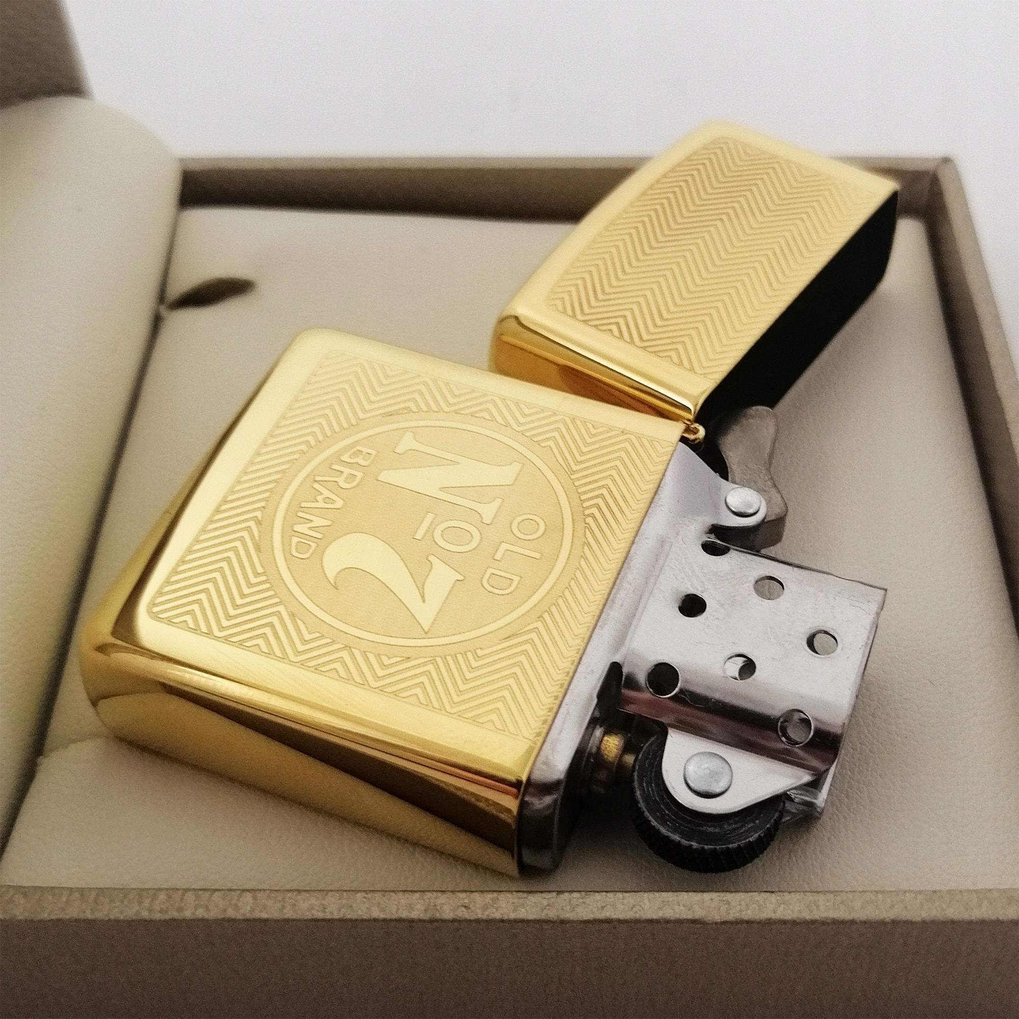 Bricheta, Zippo, Placat cu aur, 55 g, Auriu - eMAG.ro