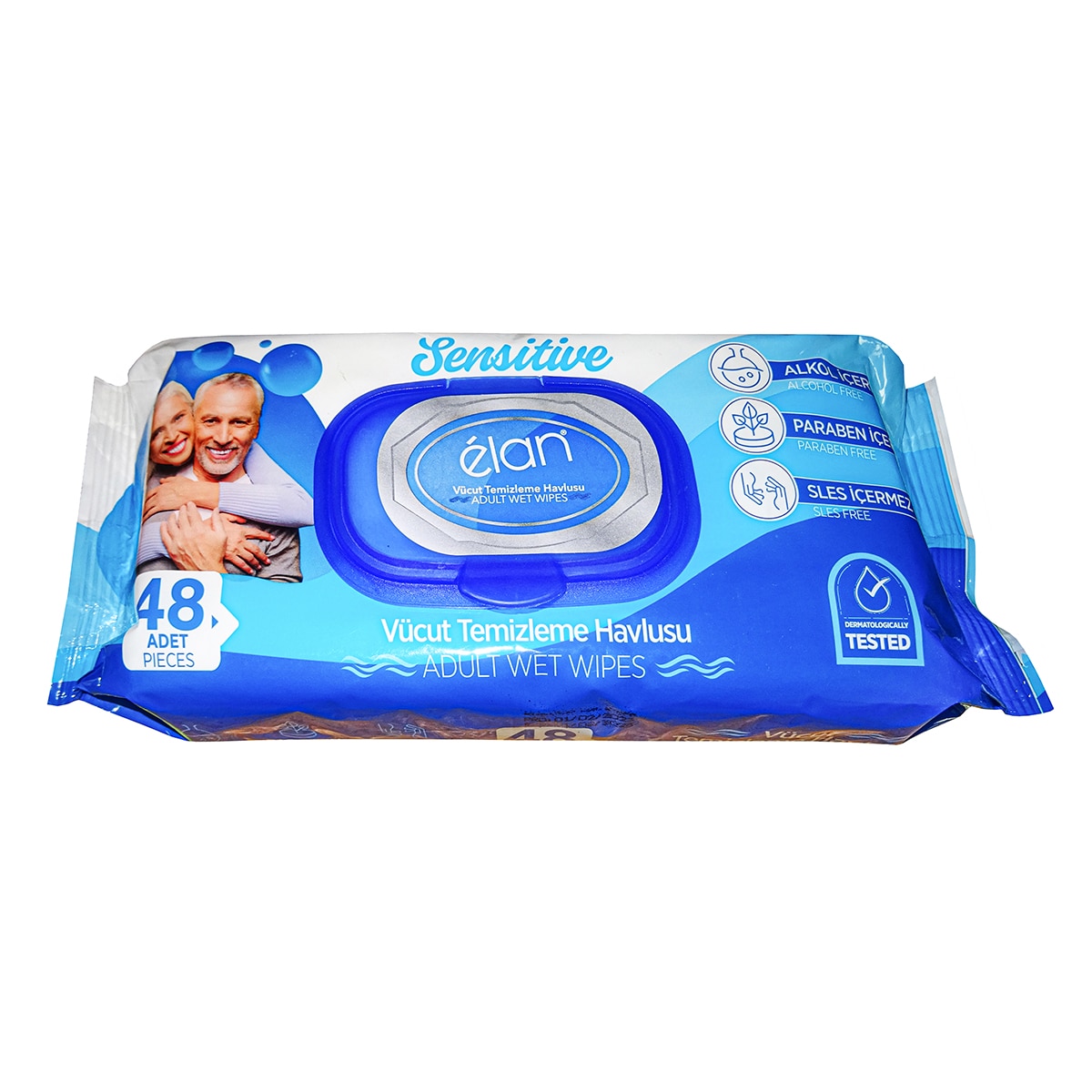 Servetele umede Elan, pentru adulti, igienice, 25x20 cm, cu capac, 48 ...