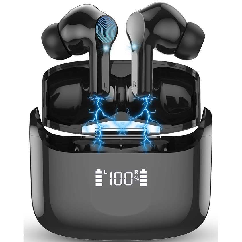 Casti wireless audio, Techmoon®, Bluetooth 5.3, Control prin Atingere ...