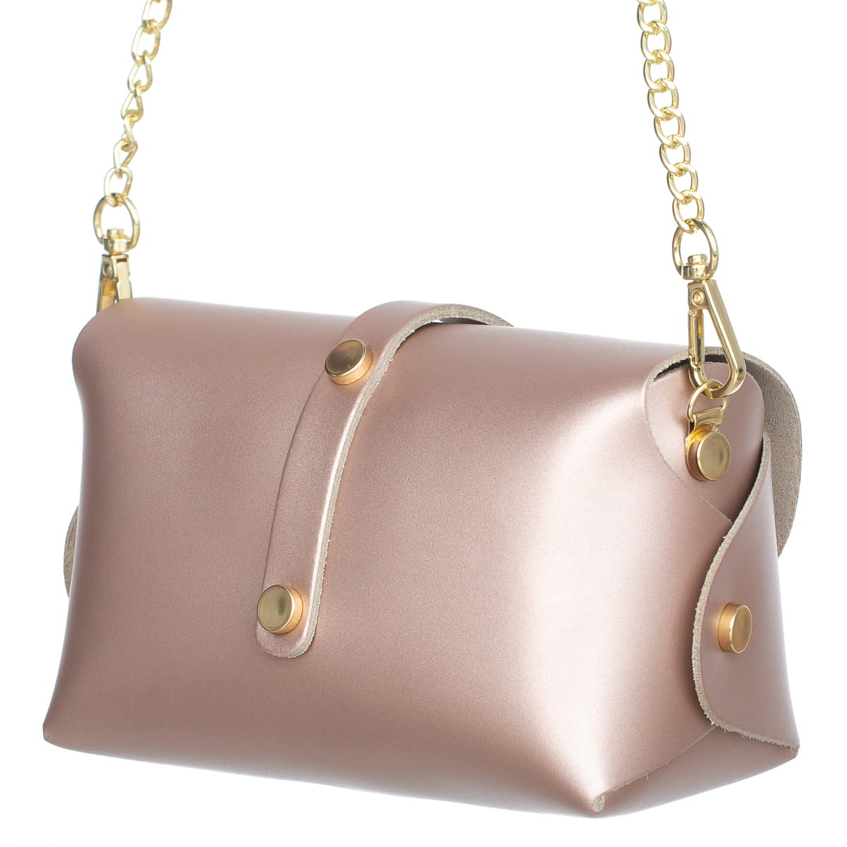 Geanta de seara din piele Vera Pelle, Piccolo Rose Gold - eMAG.ro