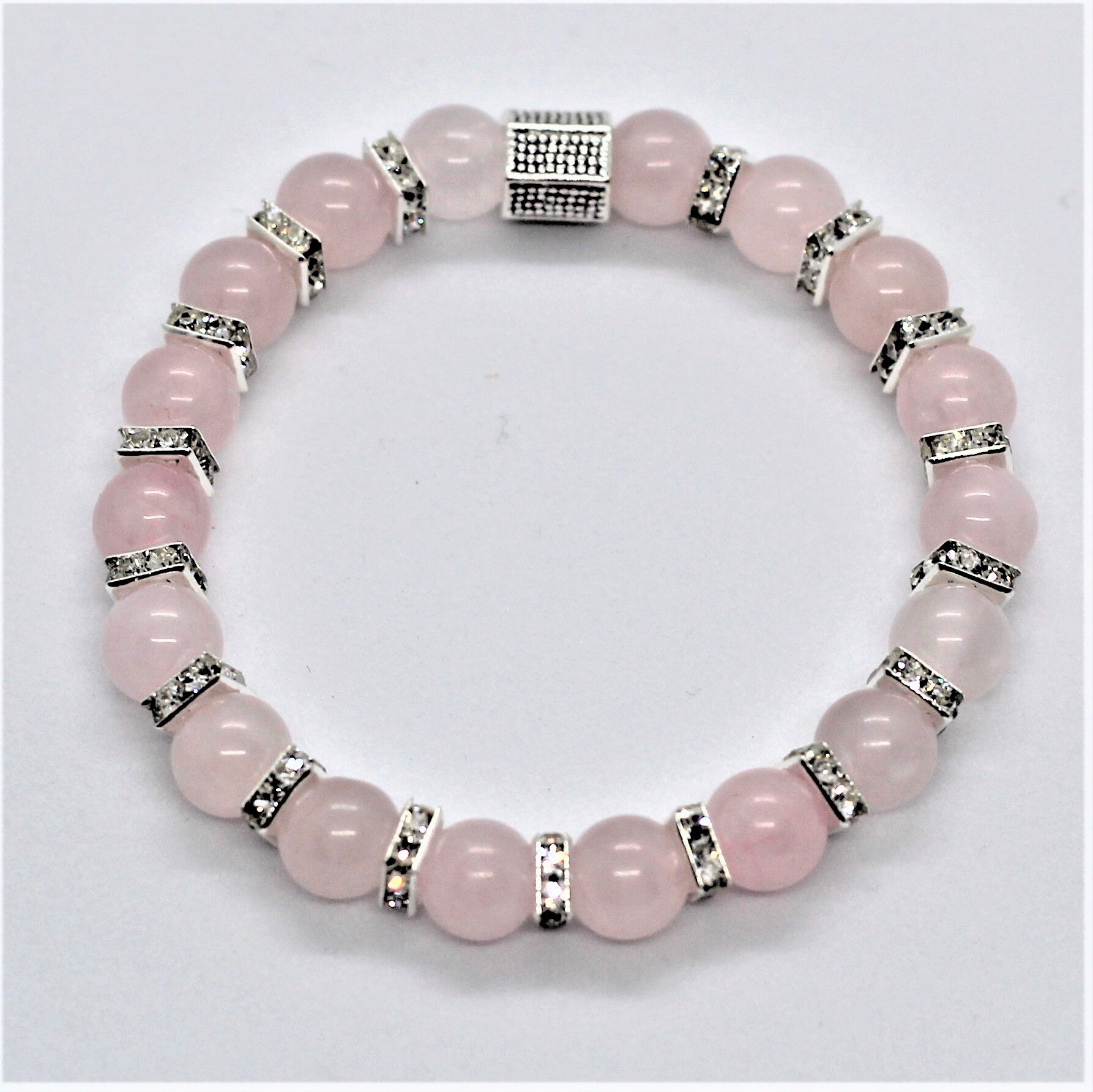 Set doua bratari, pietre semipretioase cuart roz, 18.5cm - eMAG.ro