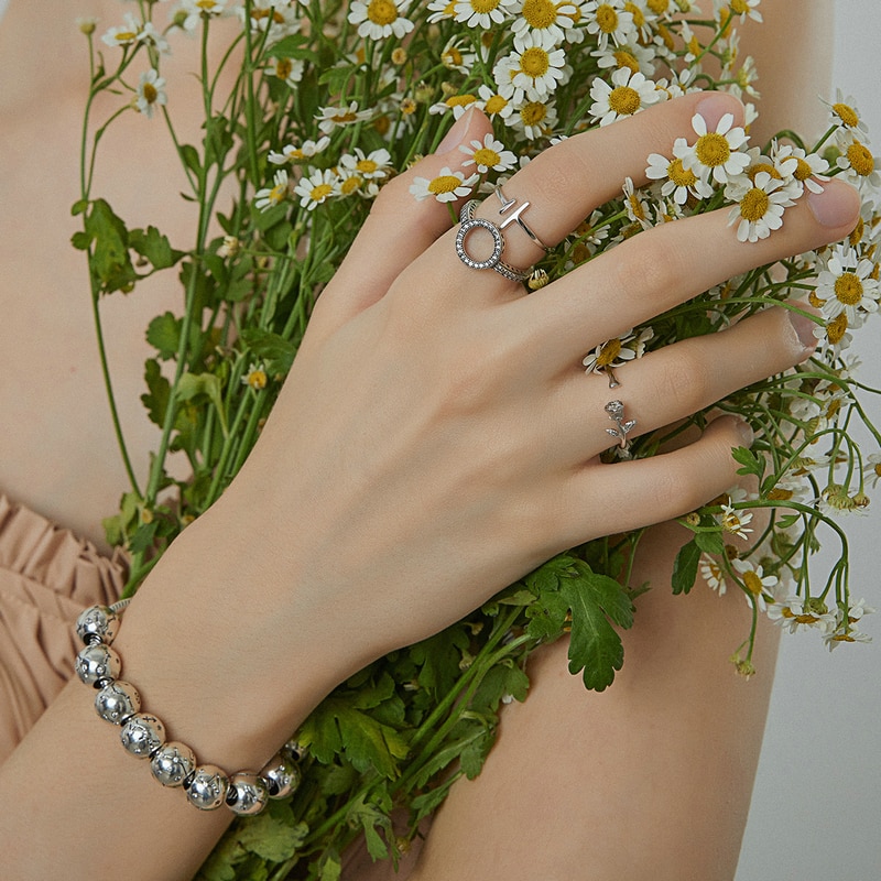 Inel argint cu drepte paralele, BeSpecial, IZT0059, Diametru reglabil ...