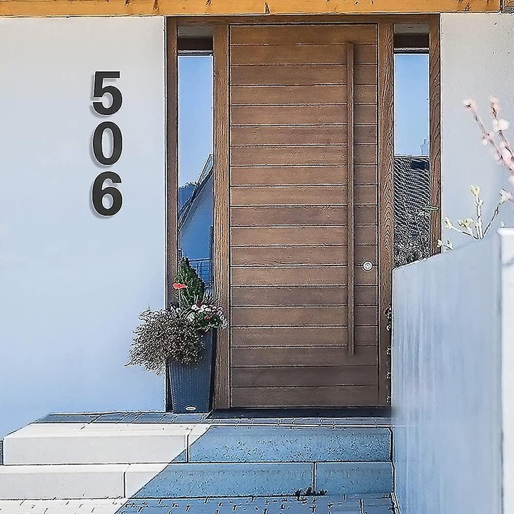 Numar metalic casa, usa, gard, 3D, modern, interior, exterior, cifra "5 ...