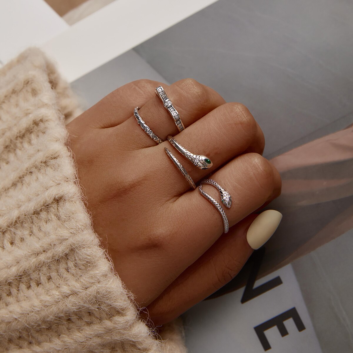 Inel argint sarpe, BeSpecial, IZT0047, Diametru reglabil - eMAG.ro