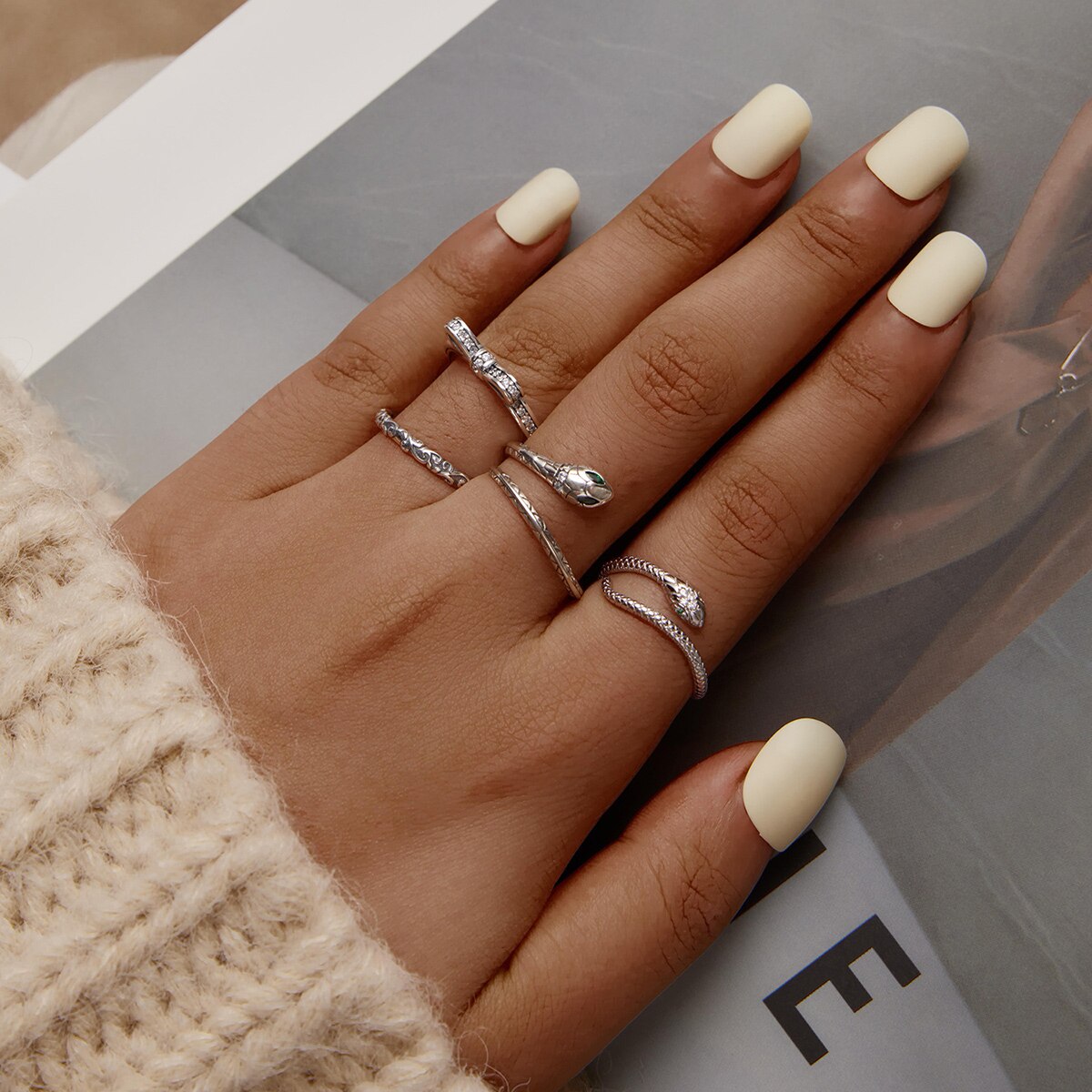 Inel argint sarpe, BeSpecial, IZT0047, Diametru reglabil - eMAG.ro