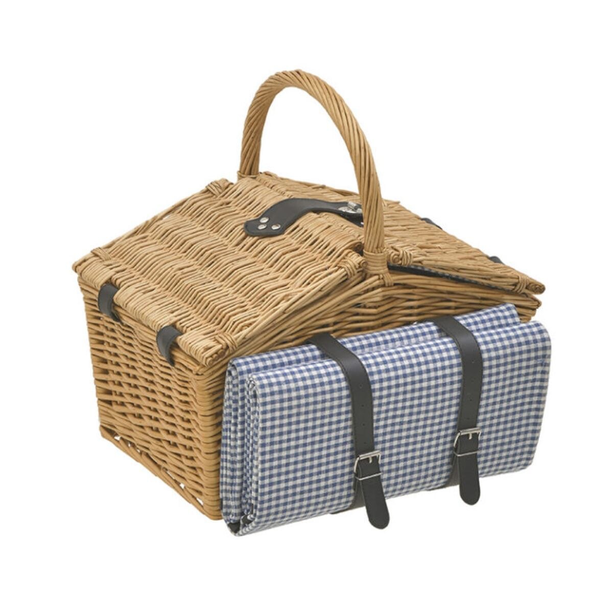 Cos de picnic pentru 4 persoane din rachita impletita, 24 piese ...