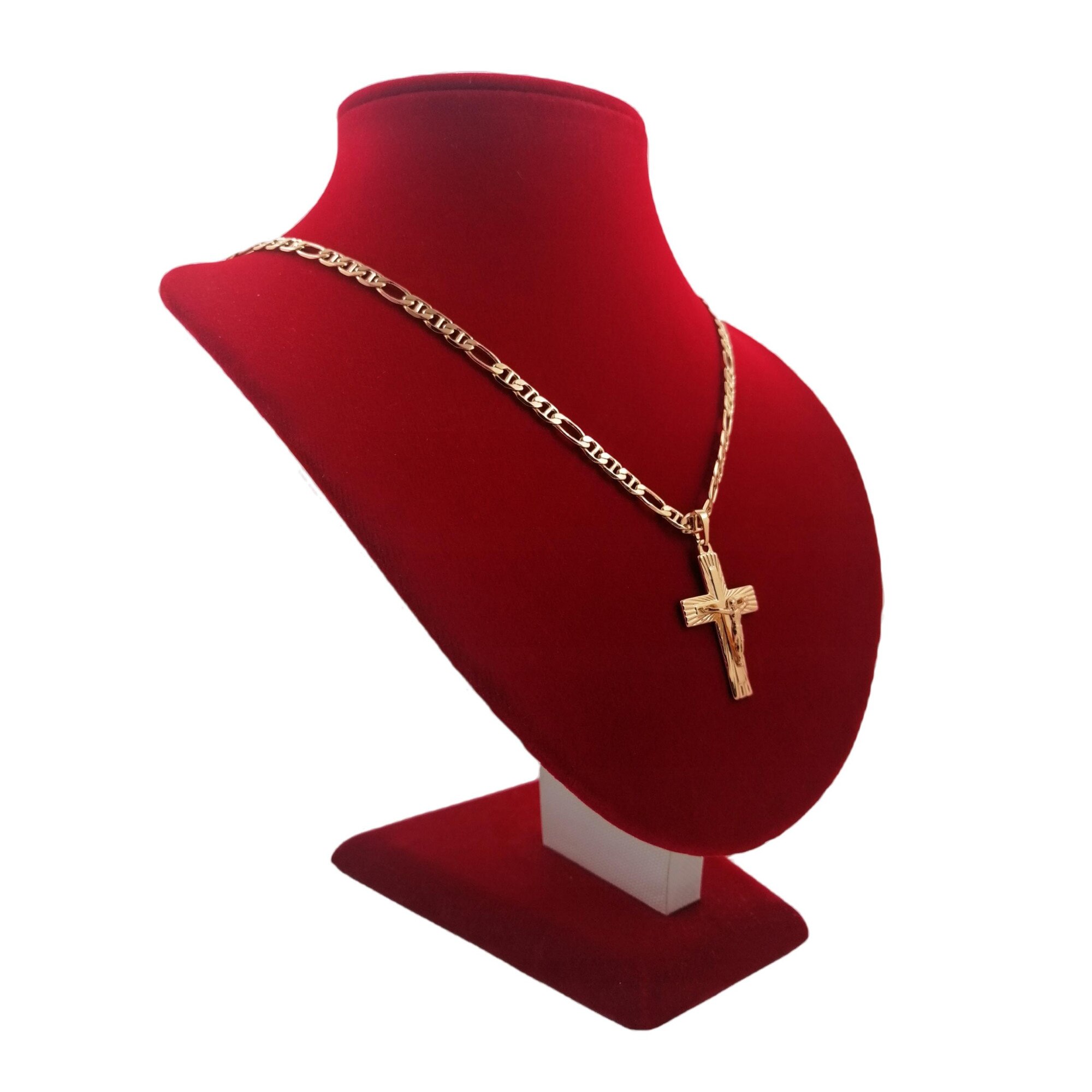 Colier cu cruce, Golden Celebrity, Placat cu aur, 50 cm, Auriu - eMAG.ro