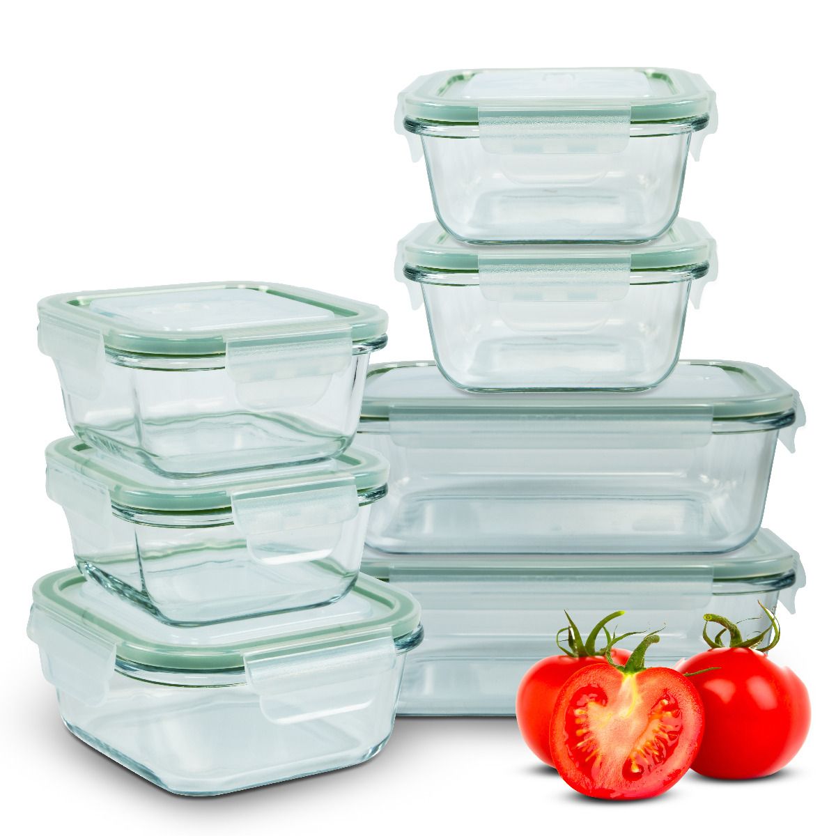 Set caserole sticla pentru alimente Classbach, C-FHD4010G, 7 piese ...