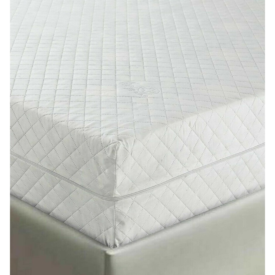 Комплект от 3 части, протектор за матрак и калъфки за възглавница, с цип, ватирана, квадратен ...