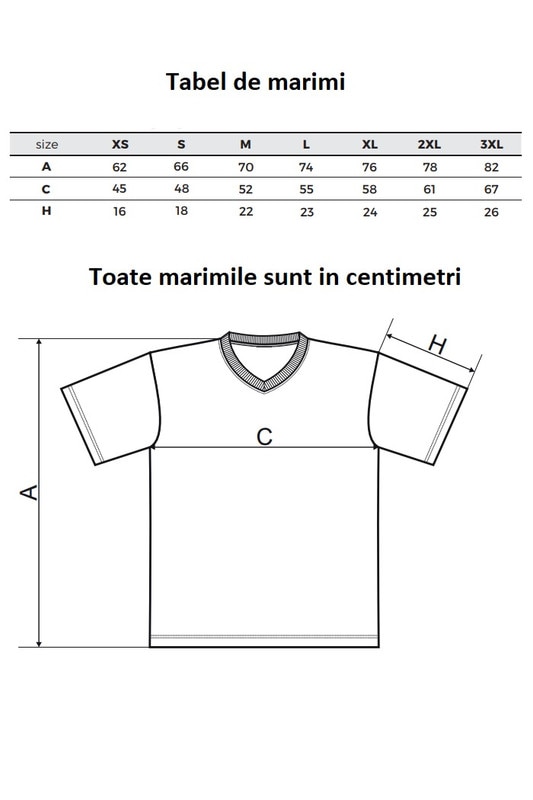Tricou unisex, Single Jersey, 100% Bumbac, Croiala tubulara, V-Neck ...