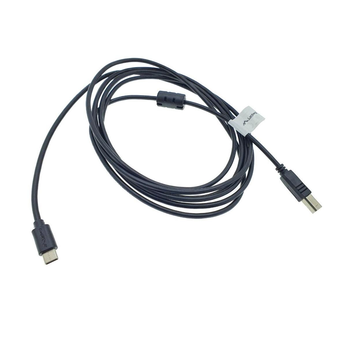 Cablu negru USB-C la USB-B pentru imprimante, cu o lungime de 3 metri ...