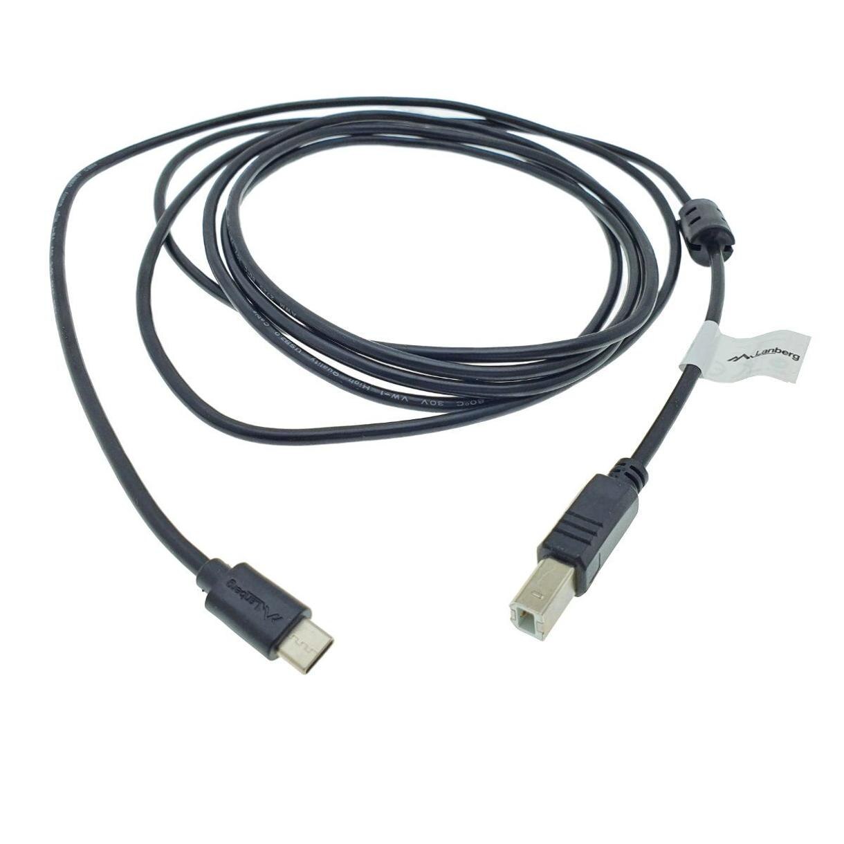 Cablu negru USB-C la USB-B pentru imprimante, cu o lungime de 3 metri ...