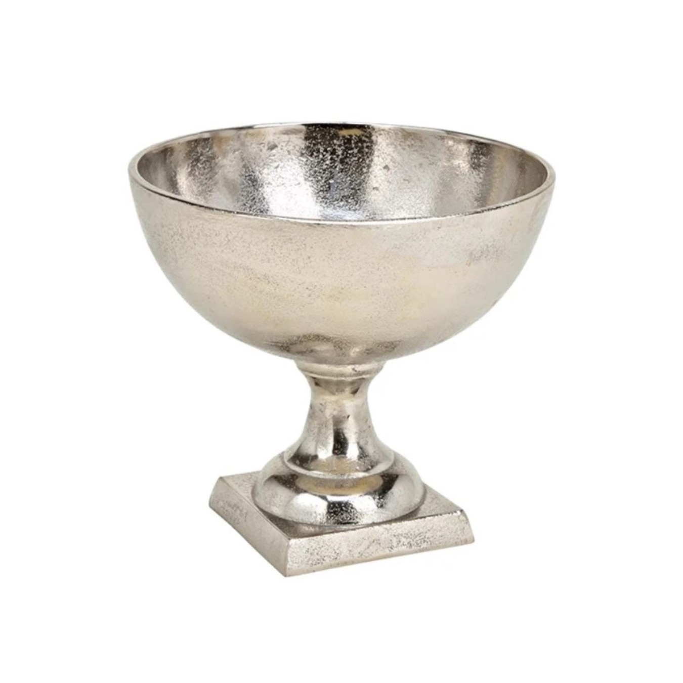 Bol metalic cu picior, argintiu, 20x18x20 cm - eMAG.ro