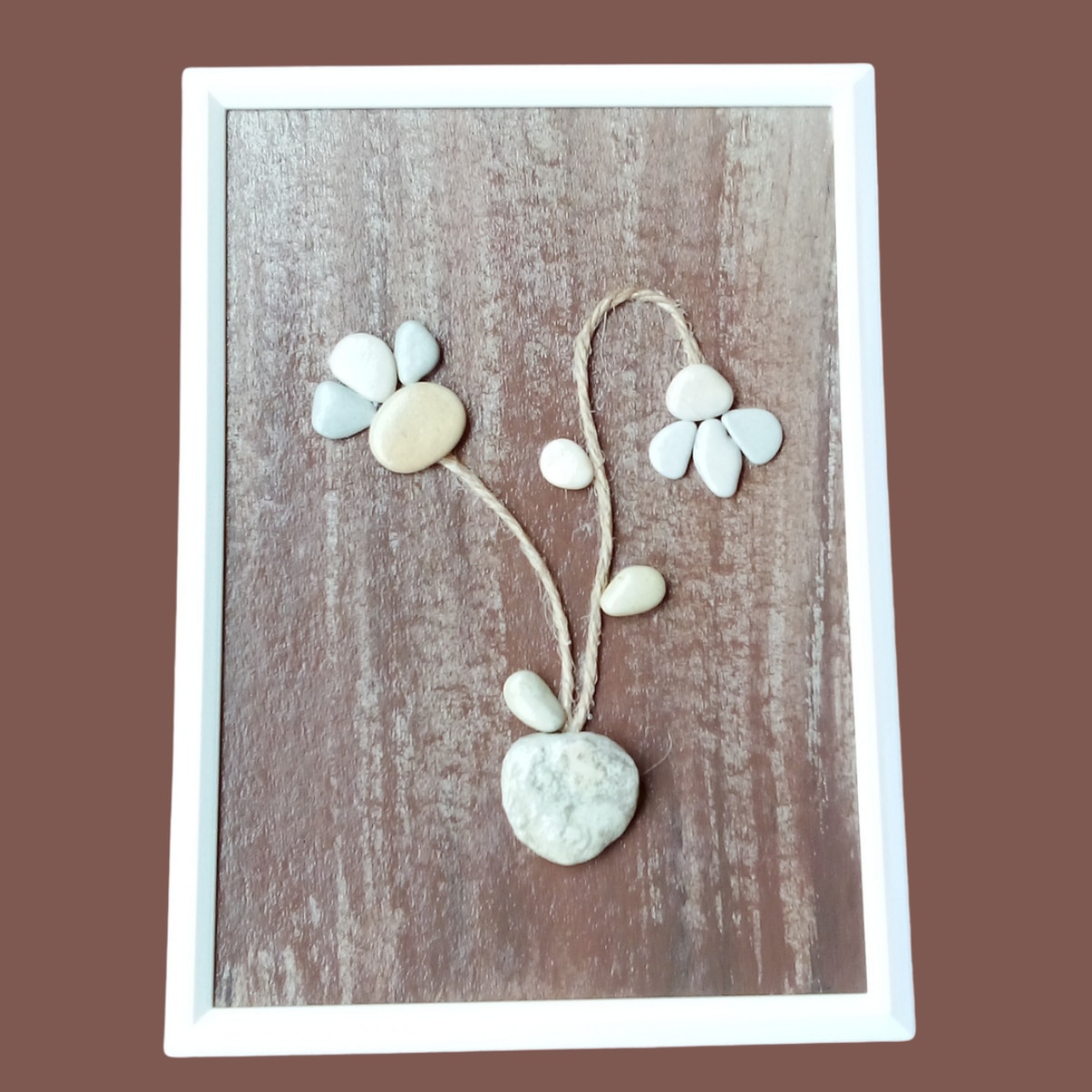 Tablou 18 x 13 cm, cu pIatra de mare, handmade - eMAG.ro