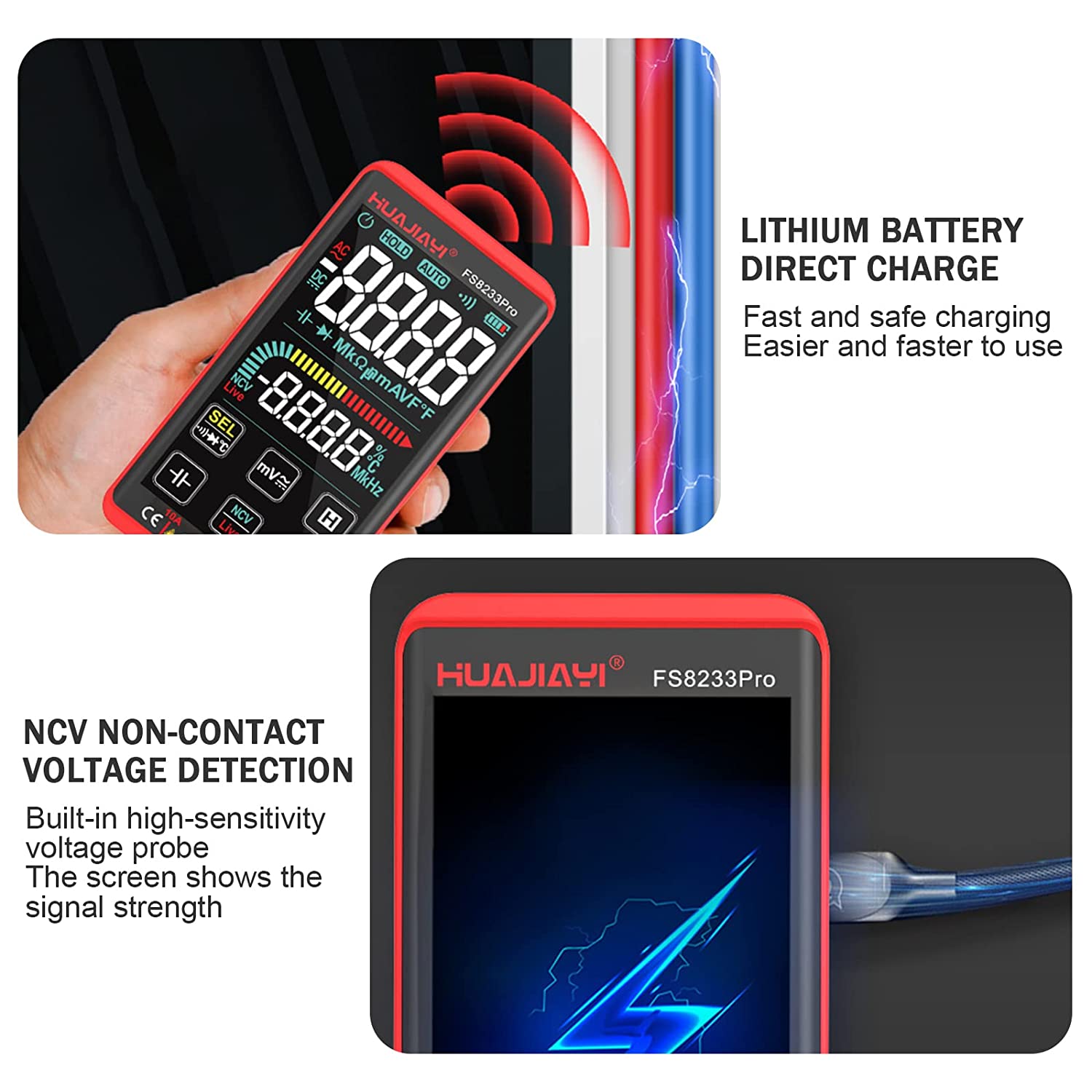 Multimetru digital smart cu touchscreen, selectare automata a ...