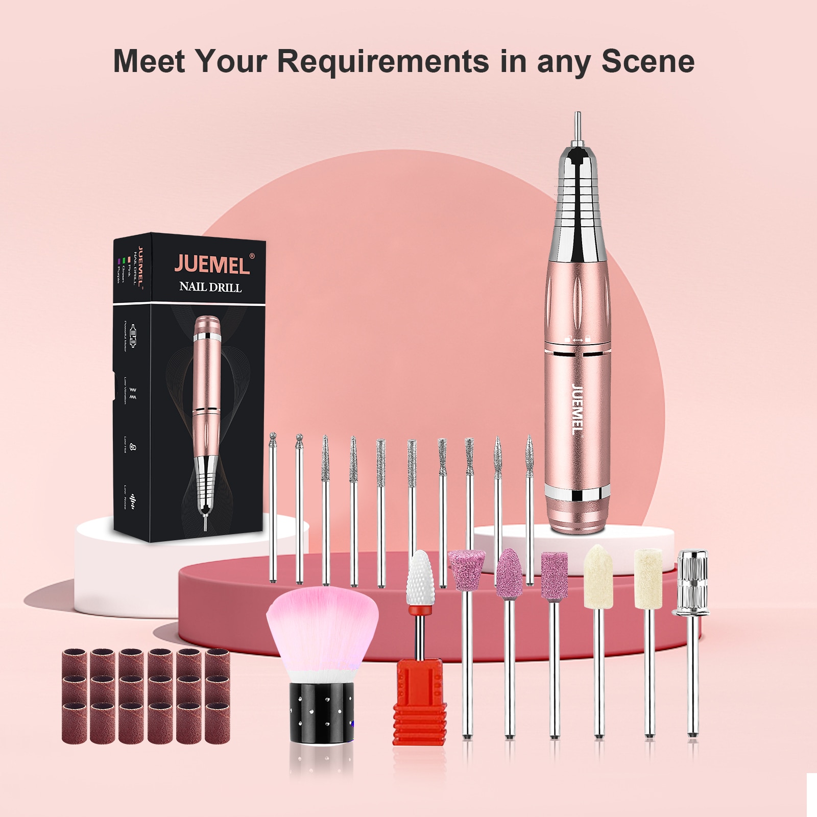 JUEMEL Professzionális körömreszelő, M8866, manikűr, pedikűr, 35000 RPM ...