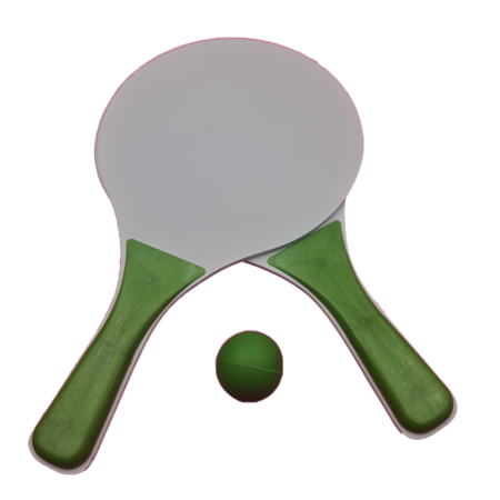 Set de 2 Palete de Tenis, Minge, Maner Verde, 33 cm, Alb, Dalimag - eMAG.ro