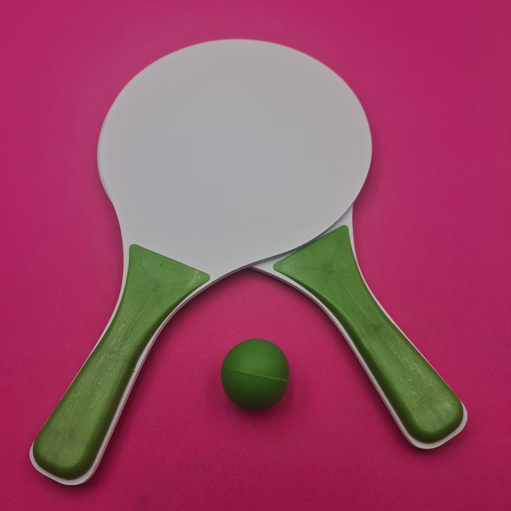 Set de 2 Palete de Tenis, Minge, Maner Verde, 33 cm, Alb, Dalimag - eMAG.ro