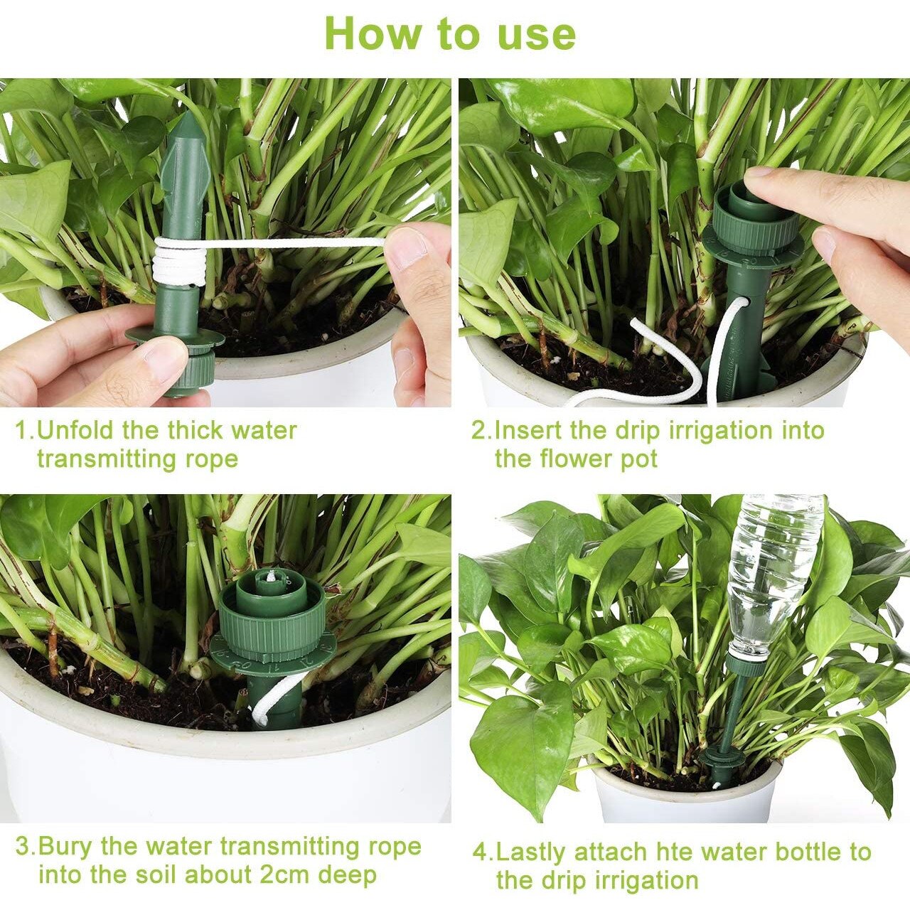 Kit de irigare prin picurare 12 buc., polipropilena, sistem automat de ...