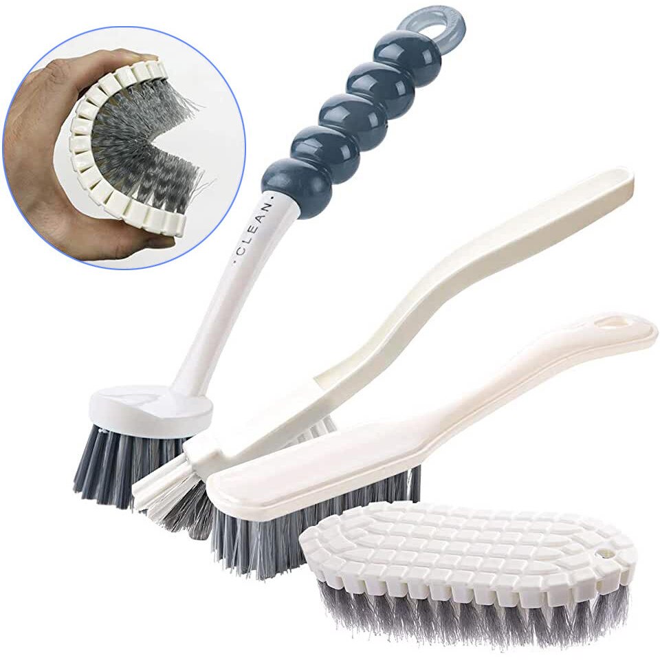 Perie pentru vase/oale/baie, maner lung/racleta, rezistente, flexibile ...