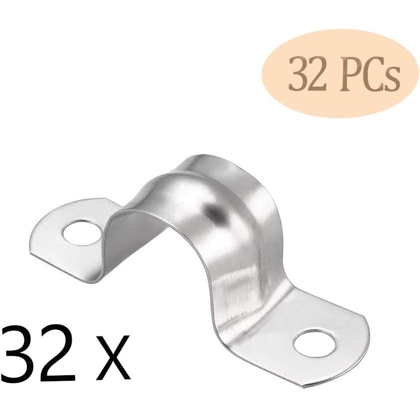 Cleme pentru furtun/tevi, in U, inox, 32 buc, Argintiu - eMAG.ro