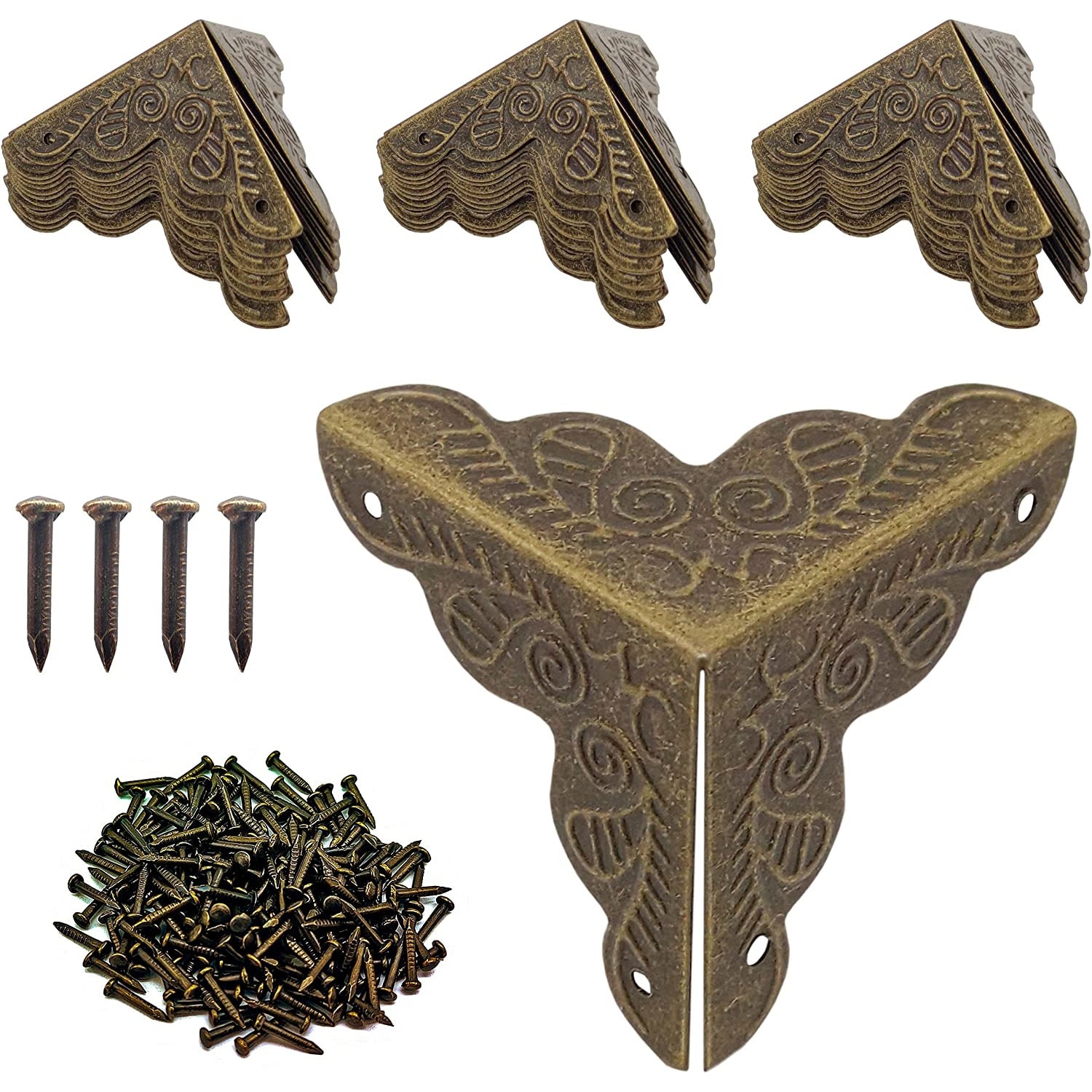Set protectii decorative pentru colturi, 25 x 25 x 25 cm, Metal - eMAG.ro