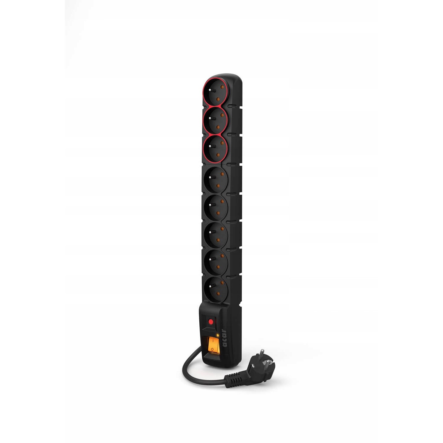 Prelungitor, Acar, Cu 8 prize, 3m, Negru - eMAG.ro