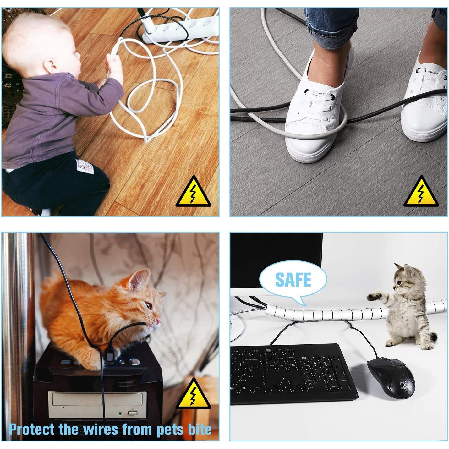 Capac de mascare pentru cabluri, 10m, 8mm, Alb - eMAG.ro