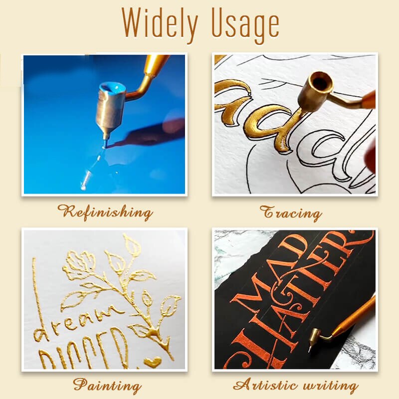 Instrument caligrafie, Fine Line Painting Pen, Auriu - eMAG.ro