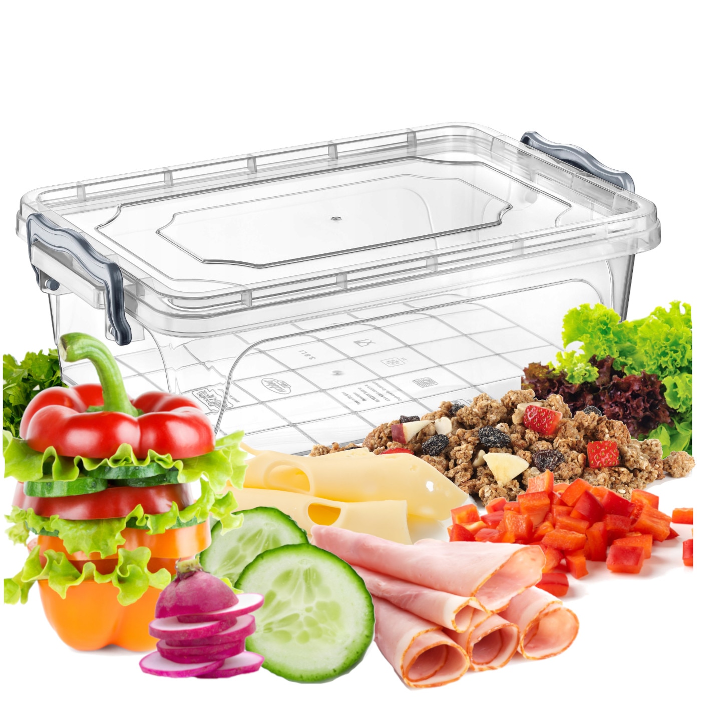 Cutie alimentara Hobby Life, 6L, Plastic, Gri/Transparent - eMAG.ro