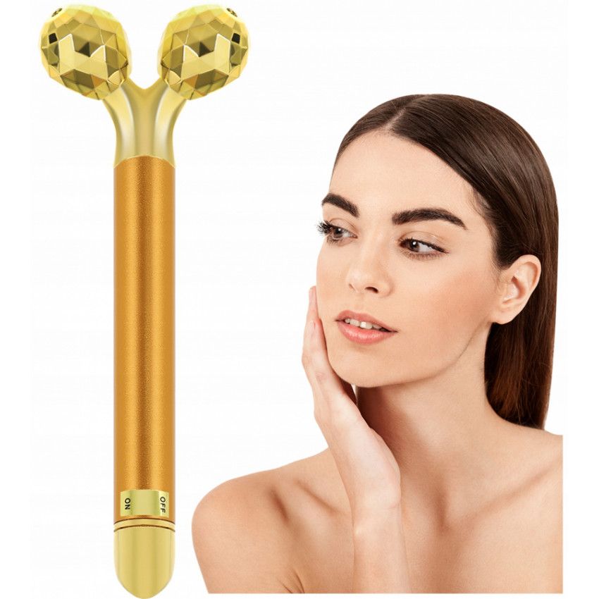 Aparat facial cu vibromasaj 3D 24K Gold, efect lifting si anti-rid, ALC™ - eMAG.ro