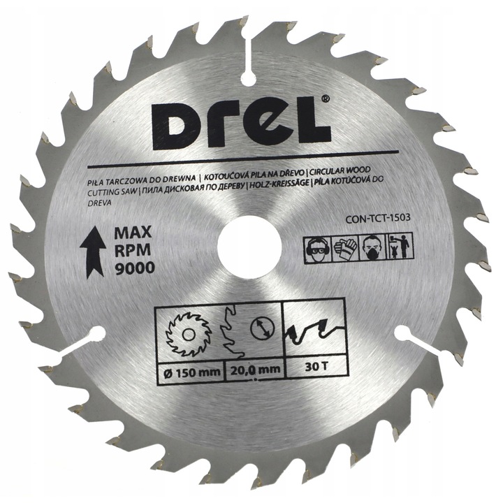Disc fierastrau circular pentru lemn Drel, 150x20mm, 30 dinti - eMAG.ro