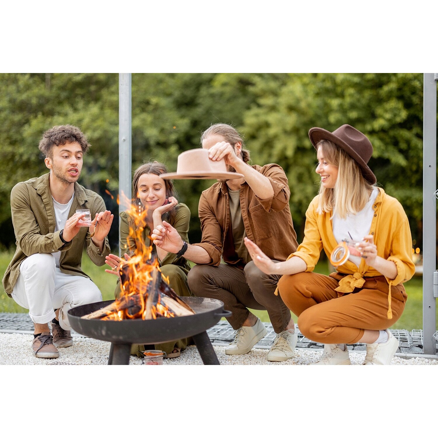 Semineu de exterior pentru terasa sau gradina, otel, 70x59x29cm - eMAG.ro